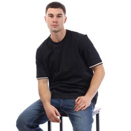 BOSS - T-Shirt f&uuml;r Herren, Stripes, Regul&auml;r (Dunkelblau)