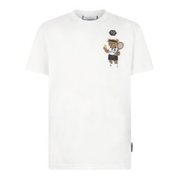 Philipp Plein Round Neck T-Shirt Teddy Tennis Patch