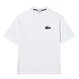 Lacoste - T-Shirt f&uuml;r Herren/Damen Unisex, lose Passform (Wei&szlig;)