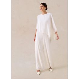 bonprix Overall aus feinem Chiffon, wei&szlig;, Gr.50, Overall aus feinem Chiffon mit asymmetrischem &Uuml;berwurf