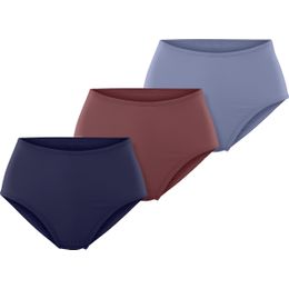 w&auml;schepur Damen Taillenslip mit elastischen Beinabschl&uuml;ssen bleu + marine + bordeaux Gr&ouml;&szlig;e 36/38