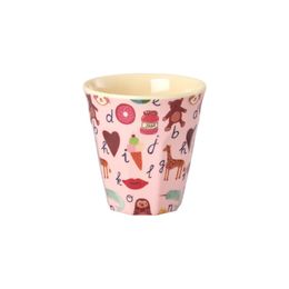 Rice Kleiner Melamin Kinderbecher ABC 160 ml H7.5, &Oslash;7 cm,160 ml, pink skandinavische Deko Online Shop