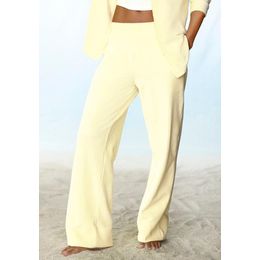 Buffalo Loungehose hellgelb Gr. 40/42 f&uuml;r Damen. Weit. Nachhaltig.