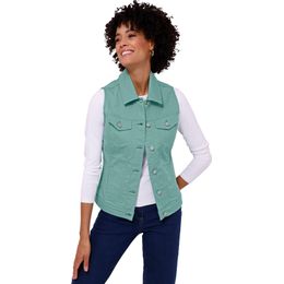Damen Jeansweste mit aufgesetzten Pattentaschen salbei, Gr&ouml;&szlig;e 52