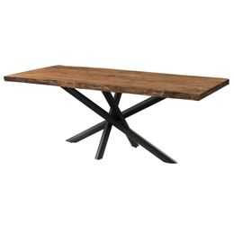 Baumtisch Sheesham 180x90x76 natur gebeizt / Mikado-Beine anthrazit matt FREEFORM 5