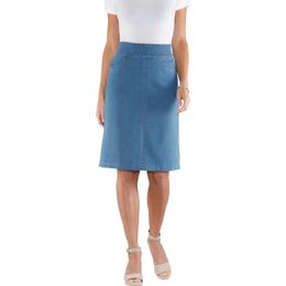 CR&Eacute;ATION L Damen Jeansrock mit hoher Bundpatte blue-bleached Gr&ouml;&szlig;e 42