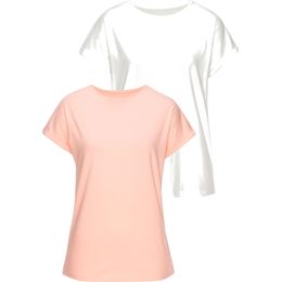 Vivance Damen T-Shirt peach / offwhite Gr&ouml;&szlig;e 36/38