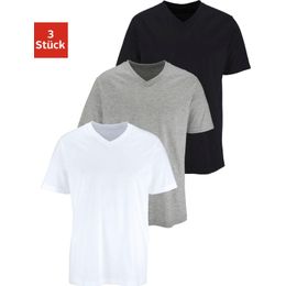 H.I.S. Herren T-Shirt grau-meliert, wei&szlig;, schwarz Gr&ouml;&szlig;e 4XL