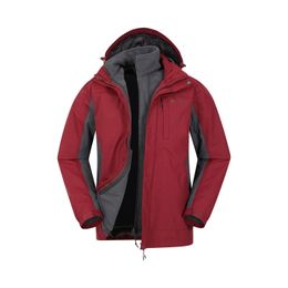 Mountain Warehouse Herren Thunderstorm 3 in 1 Wasserdichte Jacke (Rot)