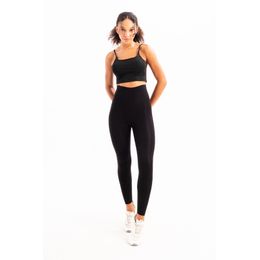 JUSTEVER High Waist Slimming Laser Cut Sports Black Women's Leggings - Active