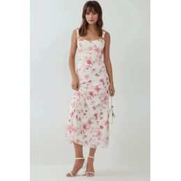 Muster Maxi-Kleid mit Herzkragen