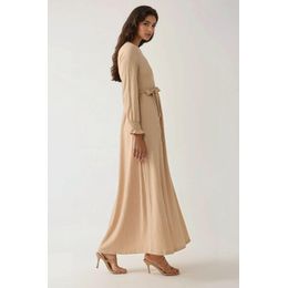 Strukturiertes Maxikleid mit Rundhalsausschnitt
