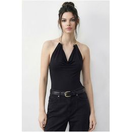 V-Ausschnitt-Bluse mit Zubeh&ouml;rdetail