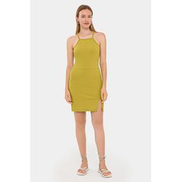 &Auml;rmelloses Halfter-Mini-Kleid mit seitlichem Schlitz