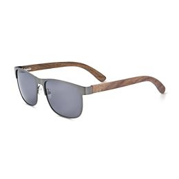 Earth Wood Troon Polarisierte Sonnenbrille - Dunkelbraun/Schwarz