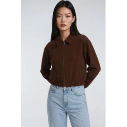 L&auml;ssig geschnittene Rei&szlig;verschlussjacke mit Taschen