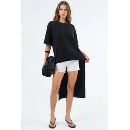 Oversized Crew Neck Tunika mit Schlitz