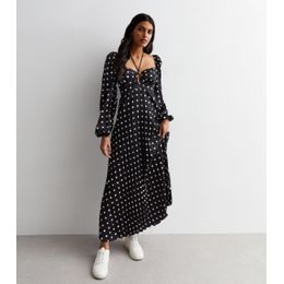 Maxikleid mit gepunktetem Ausschnitt