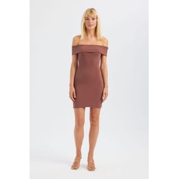 Schulterfreies Mini Bodycon Kleid