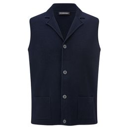 louis sayn - Strickweste mit Reverskragen, blau, Gr. 54 / XXL - Schurwolle