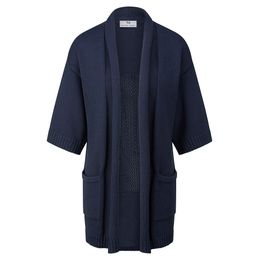 Peter Hahn - Long-Strickjacke, blau, Gr. 40 / M - Baumwolle
