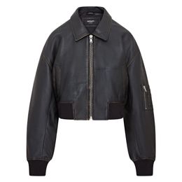 &Uuml;bergro&szlig;e Damen-Bomberjacke MA-1 aus Leder