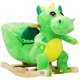 Deuba Schaukeltier Dino Gr&uuml;n mit Sicherheitsgurt
