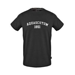Aquascutum - T-Shirt f&uuml;r Herren, Rundhalsausschnitt (Schwarz)