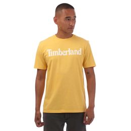 Timberland - "Northwood Wordmark" T-Shirt f&uuml;r Herren, Rundhalsausschnitt, Baumwolle (Gelb)