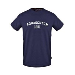 Aquascutum - T-Shirt f&uuml;r Herren, Rundhalsausschnitt (Marine)