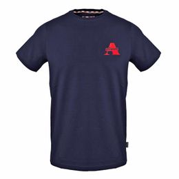 Aquascutum - T-Shirt f&uuml;r Herren, Rundhalsausschnitt (Marine)