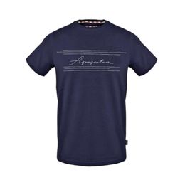 Aquascutum - T-Shirt f&uuml;r Herren, Rundhalsausschnitt (Marine)