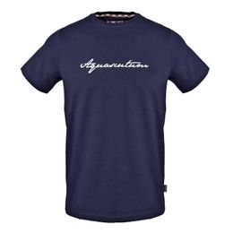 Aquascutum - T-Shirt f&uuml;r Herren, Rundhalsausschnitt (Marine)