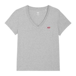 Levi's Levis - T-Shirt f&uuml;r Damen, V-Ausschnitt, kurz&auml;rmlig (Grau meliert)