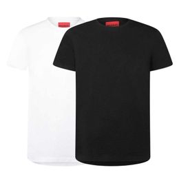 HUGO BOSS - T-Shirt f&uuml;r Herren, Schmal (2er-Pack) (Schwarz/Wei&szlig;)