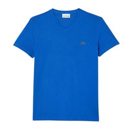 Lacoste - "Pima" T-Shirt f&uuml;r Herren, V-Ausschnitt, Leicht (Blau)