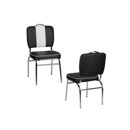 Wohnling CHILLROI Esszimmerstuhl American Diner 50er Jahre Retro Schwarz Wei&szlig;