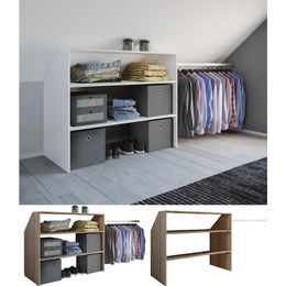 Vcm Holz Kleiderschrank offener Schrank begehbarer Kleiderregal Dachschr&auml;gen Regal Ma&szlig;e ca. B. 90 x H. 100 x T. 50 cm - Dacho l