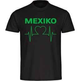 multifanshop Kinder T-Shirt - Mexiko - Herzschlag - Druck gr&uuml;n - Kind