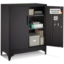 TecTake&reg; Aktenschrank, 80 x 40 x 100 cm, 2 verstellbare Zwischenb&ouml;den, pulverbeschichteter Stahl, Kippschutz, h&ouml;henverstellbare F&uuml;&szlig;e