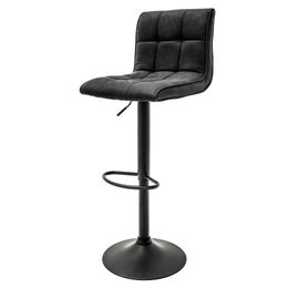 Riess Ambiente riess-ambiente Barhocker MODENA - h&ouml;henverstellbar vintage grau Barstuhl Fu&szlig;ablage Microfaser