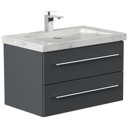 Posseik Badm&ouml;bel Marmor Carrara White YAMO 75 cm 1 Hahnloch SoftClose in versch. Ausf&uuml;hrungen
