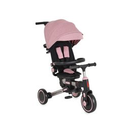 Byox Dreirad Flexton 5 in 1 Laufrad R&uuml;ckenlehne EVA-Reifen Becherhalter faltbar rosa