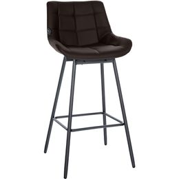 CLP Barhocker mit Lehne Weston, Barstuhl drehbar 180&deg; Schwenkfunktion, Sitz gepolstert, Metallgestell stabil