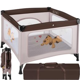 TecTake&reg; Baby Laufstall, stabil und kompakt faltbar, mit atmungsaktivem Mesh-Gewebe, 105 x 105 x 78 cm