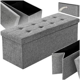 TecTake&reg; Sitzhocker mit Stauraum, faltbar, gepolstert, Polyester