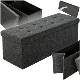 TecTake&reg; Sitzhocker mit Stauraum, faltbar, gepolstert, Polyester