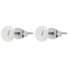Adelia&acute;s Paar Ohrh&auml;nger ADELIA&acute;S "Ohrringe &ndash; Ohrstecker aus Titan mit S&uuml;&szlig;wasserperle", Damen, Gr. Damen, Titan, silber, Ohrringe, Perfekt als Geschenk f&uuml;r besondere Menschen