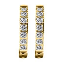 Adelia&acute;s Klappcreolen ADELIA&acute;S "Ohrringe &ndash; Klappcreole aus Edelstahl mit Strass Steinchen", Damen, Gr. Damen, Edelstahl, gold, Ohrringe Klappcreolen, Ideal als Geschenk f&uuml;r besondere Anl&auml;sse