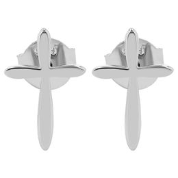 Adelia&acute;s Paar Ohrh&auml;nger ADELIA&acute;S "Ohrringe &ndash; Ohrstecker Kreuz aus 925 Silber", Damen, Gr. Damen, Silber 925 (Sterlingsilber), silber, Ohrringe, Perfekt als Geschenk zum Weihnachten